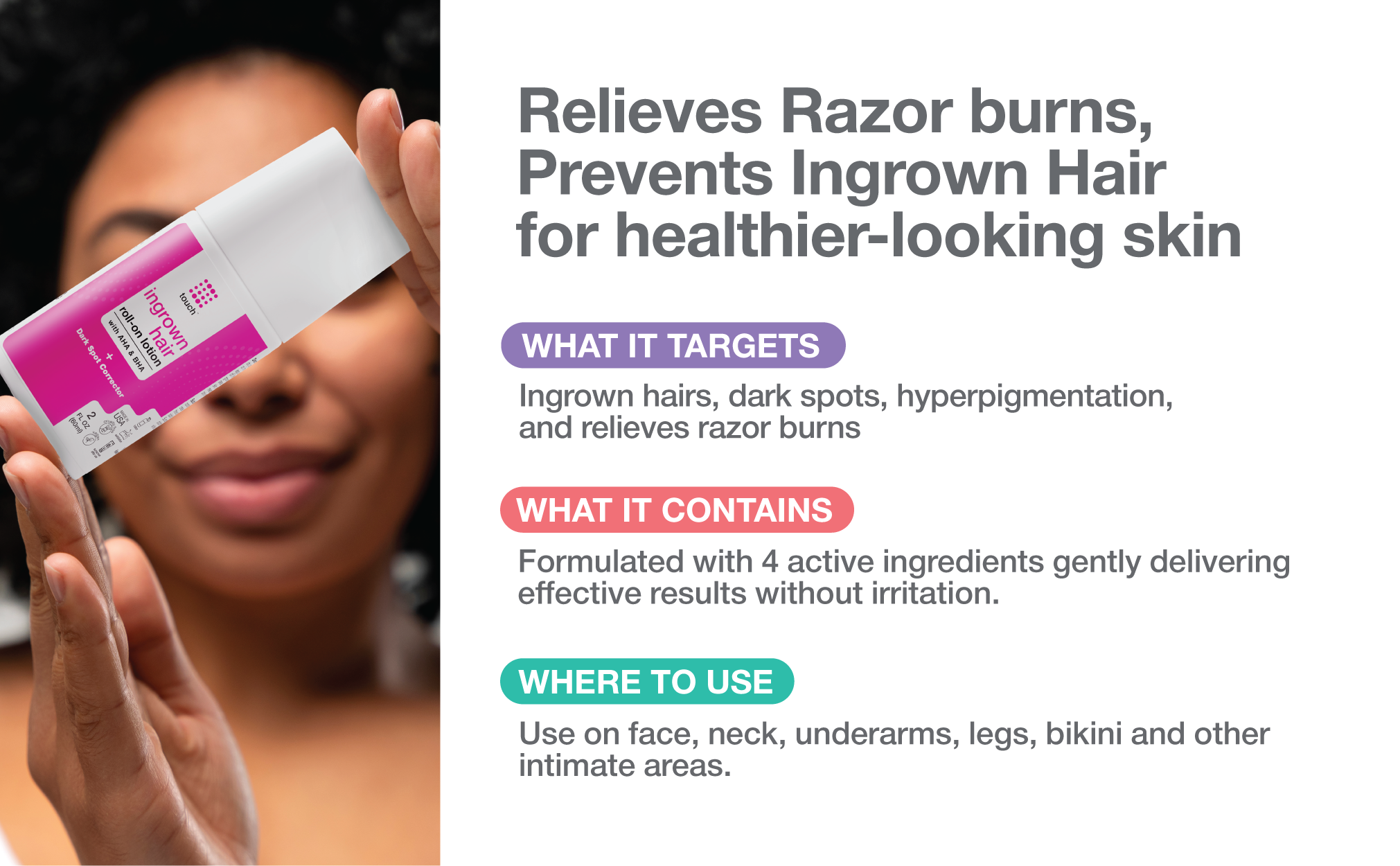 Discover the Best Ingrown Hair Cream - Try Our Roll-on Lotion – Touch ...